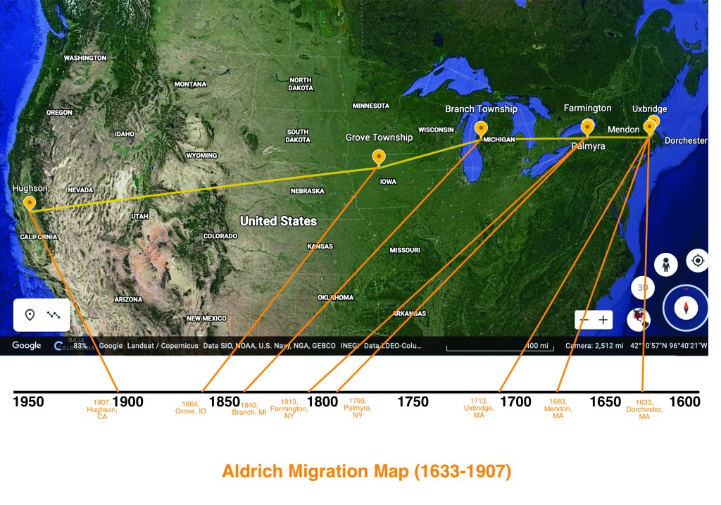 Aldrich Migration Map – Swagerty-Aldrich Family Web Site